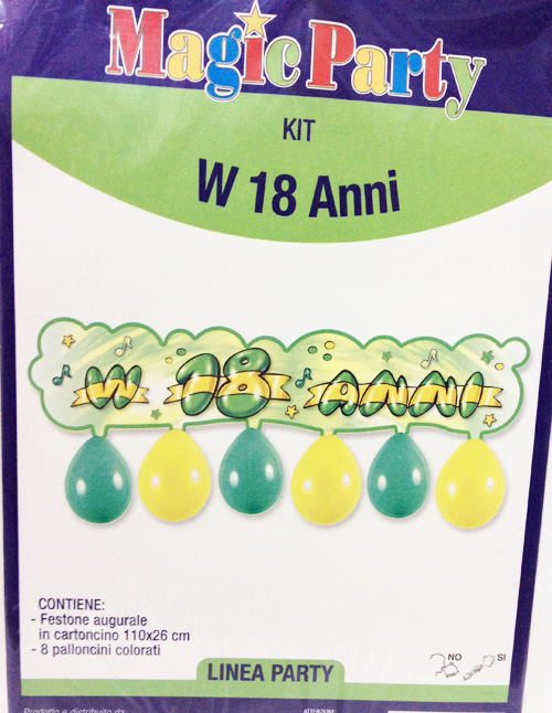 Festone 18 Anni Kit Palloncini Magic Party - Palloni e palloncini